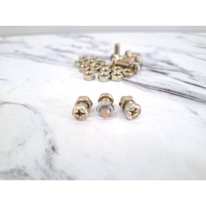 Jual Baut Aki Basah 5x10 / Baut Aki Basah Mur Bulat M5x10 / Baut Accu ...