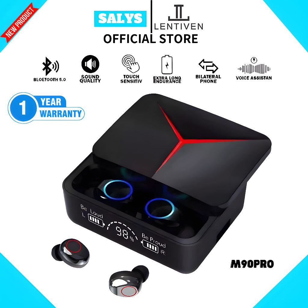Jual SALYS LENTIVEN TWS Bluetooth Headset Wireless Bass with Mic Touch ...