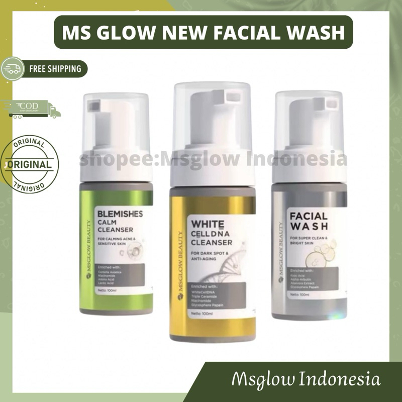 Jual FACIAL WASH MS GLOW NEW/ FACIAL BRIGHTENING / FACIAL WASH ACNE ...
