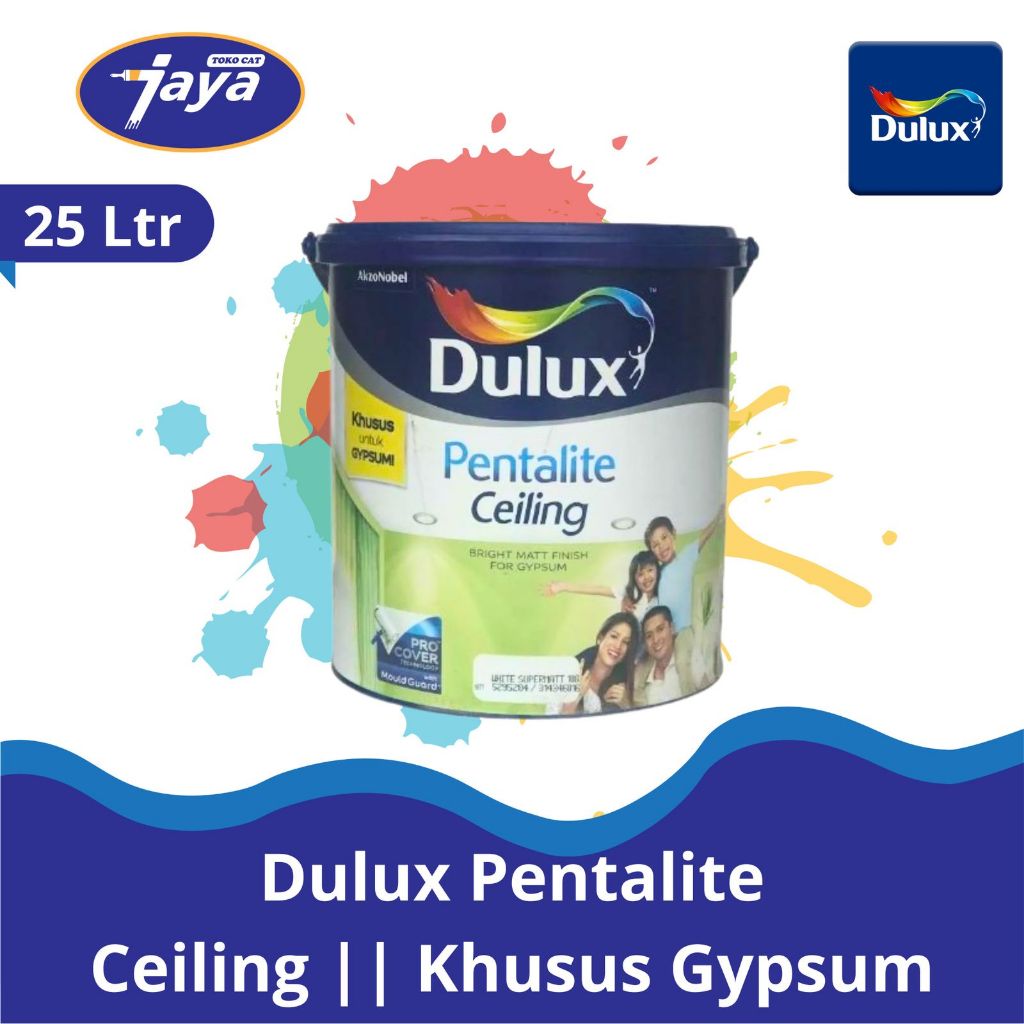 Jual Cat Plafon Khusus Gypsum Dulux Pentalite Ceiling 1 pail 25 Liter ...