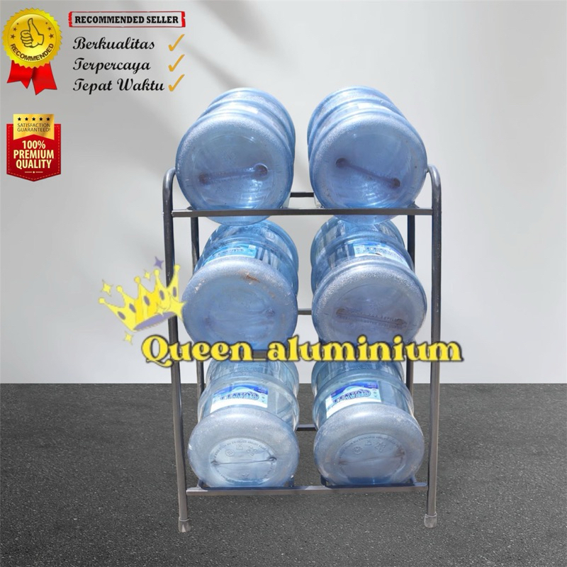 Jual Rak Galon / Tempat Galon Double Besi Kuat & Kokoh 3 Susun Hitam ...