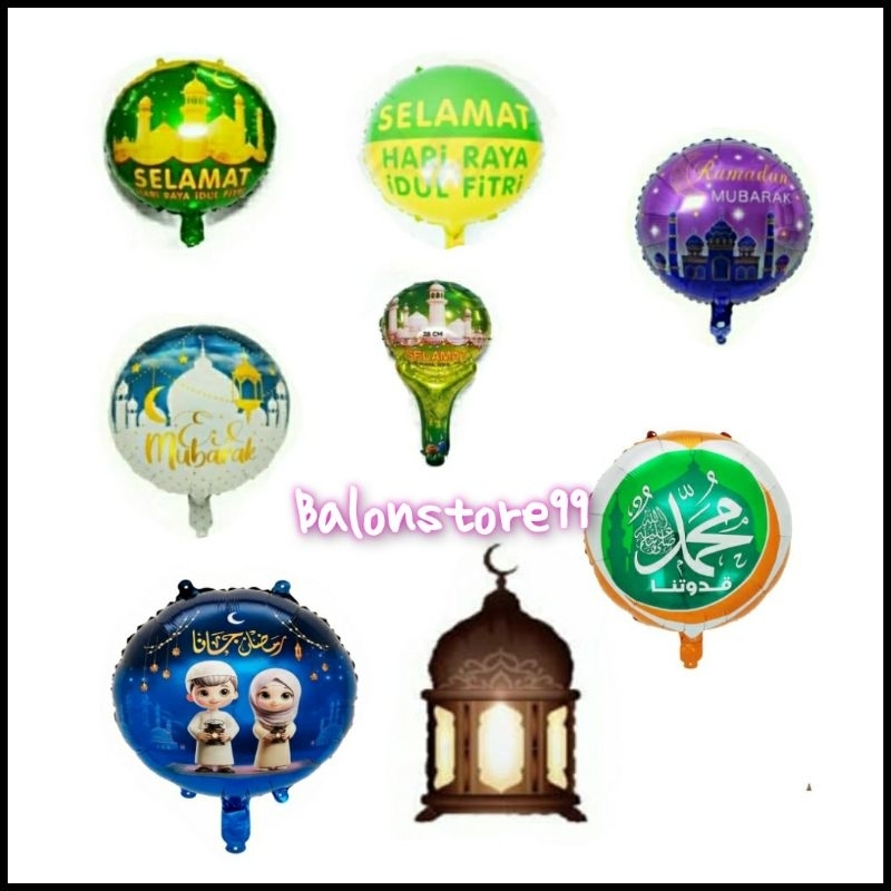 Jual Balon Foil Bulat Idul Fitri / Balon Foil Pentungan Lebaran ...