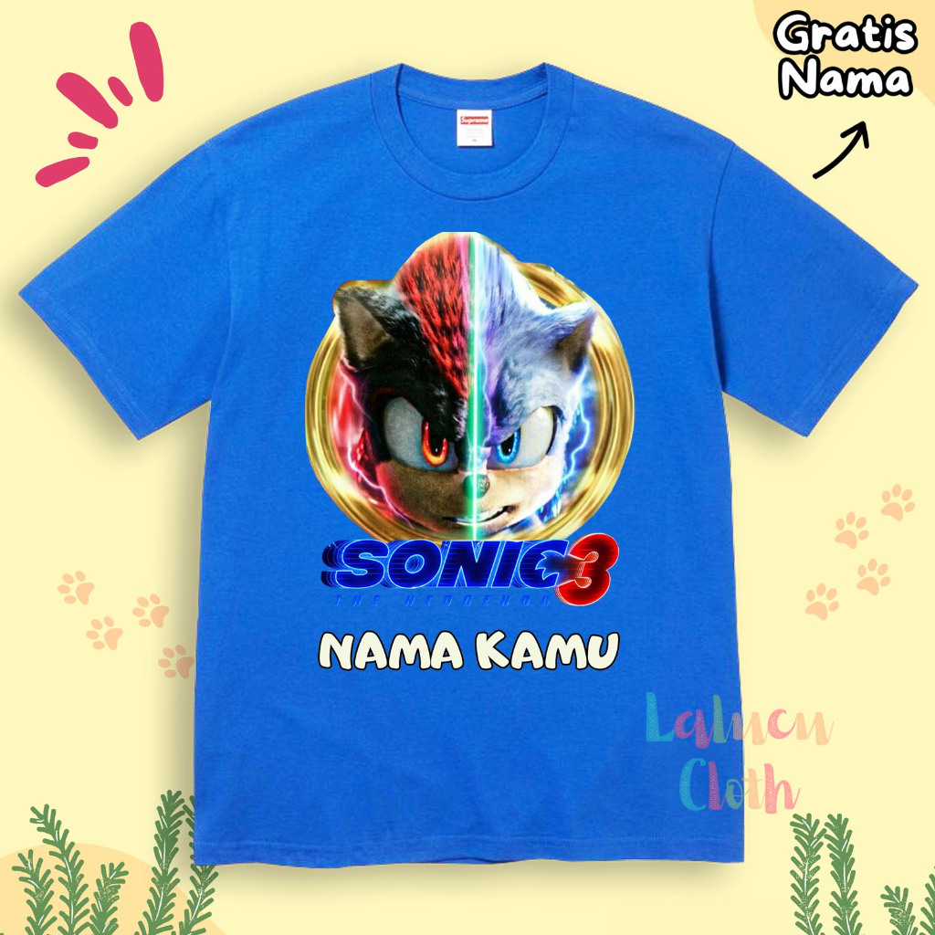 Jual KAOS ANAK SONIC THE HEDGEHOG 3 / BAJU ANAK SONIC SHADOW TERBARU ...