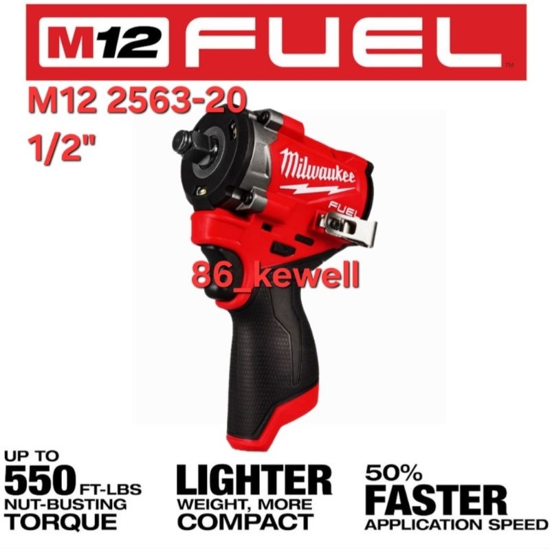 Jual Impact Wrench Milwaukee M12 2563-20 / FIW2F12-0 Gen 2 / Garansi ...