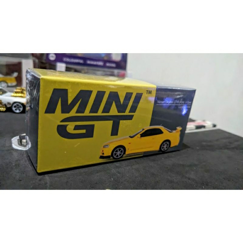 Jual Diecast Mini GT Nissan Skyline GTR R34 VSpec Lightning Yellow no ...