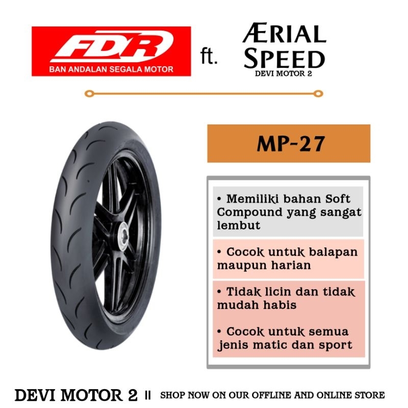 Jual FDR MP27 90/80-14 Racing Soft Compound (Ban Luar Balap) | Shopee Indonesia