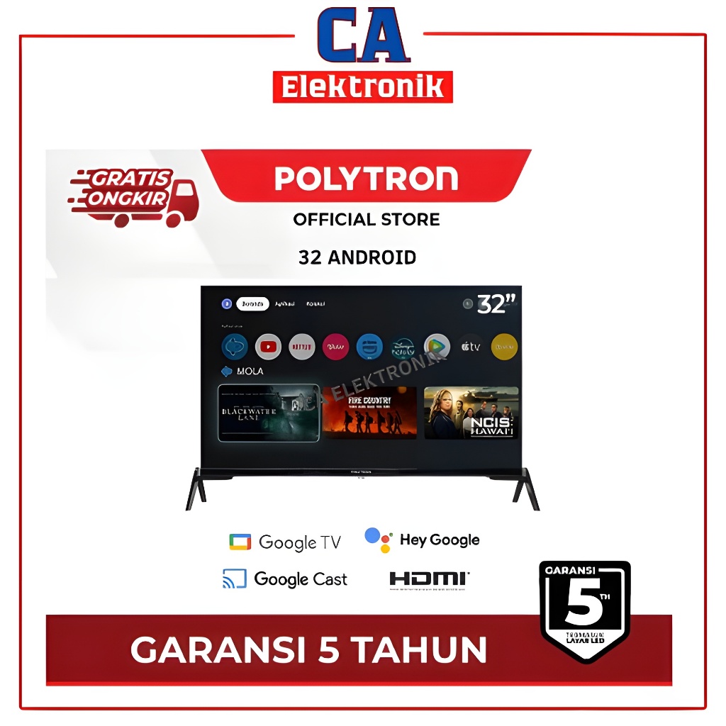 Jual TV POLYTRON ANDROID 32RG9059 TV LED 32 INCH ANDROID GOOGLE TV | Shopee Indonesia
