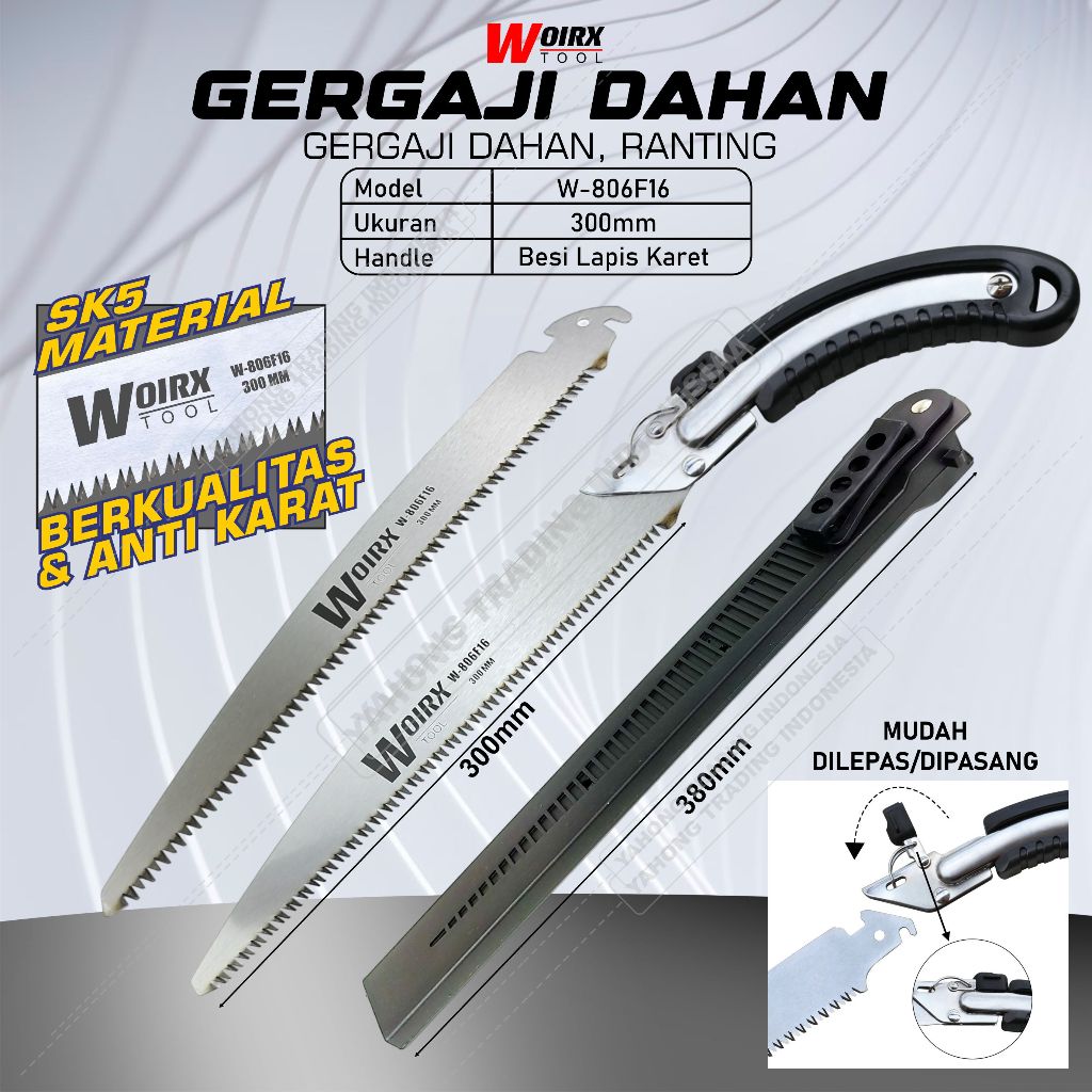 Jual Gergaji Kayu Gergaji Dahan Ranting Pruning Saw 12" inch 300mm WOIRX TOOL | Shopee Indonesia