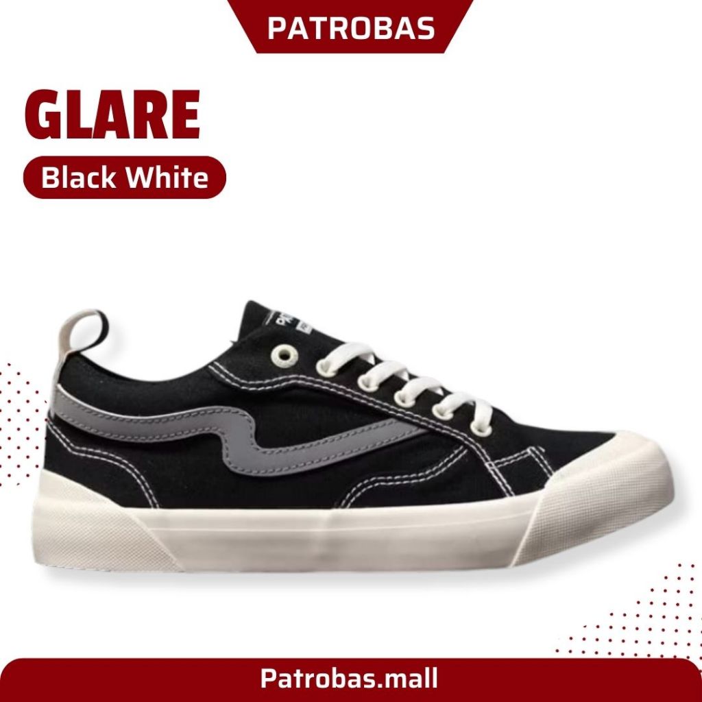 Jual PATROBAS Glare Black White Original Sepatu Sneakers Reflective ...