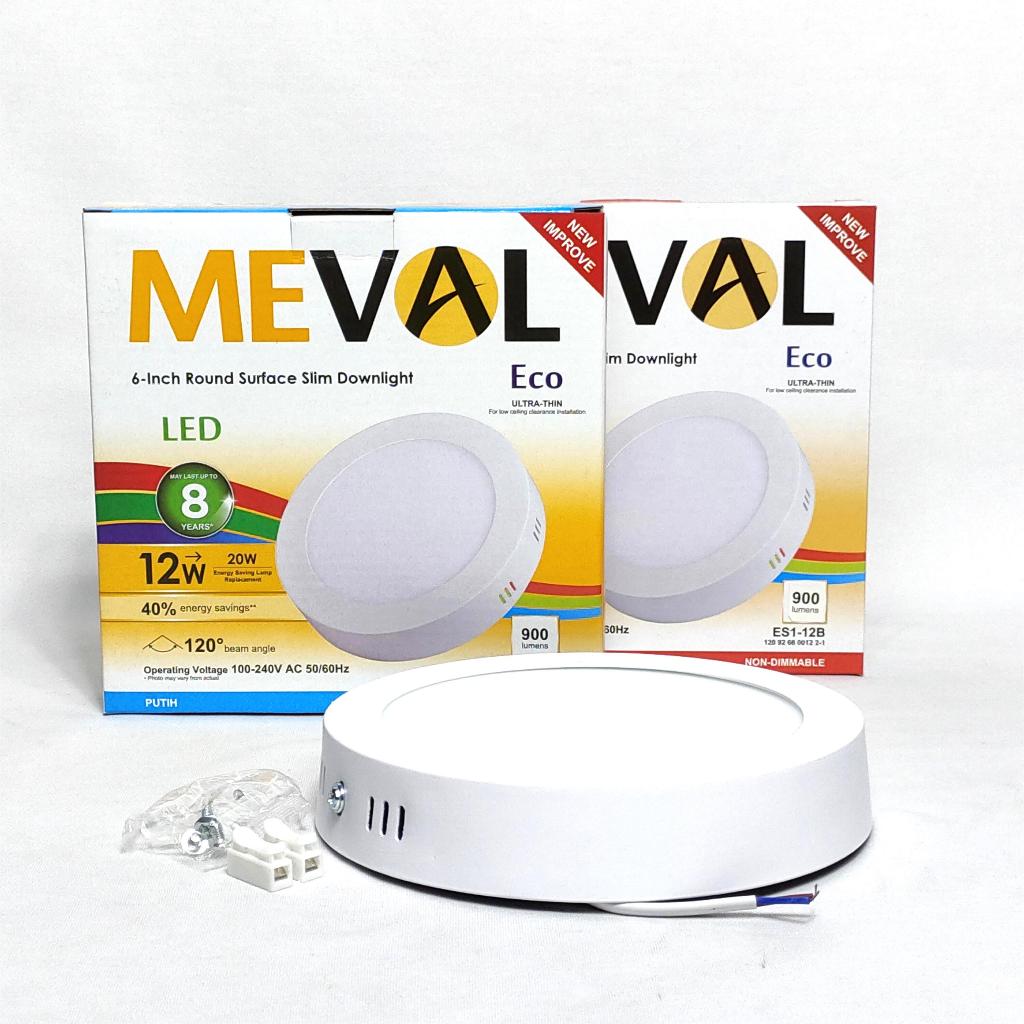 Jual Meval LED Round Slim Downlight Bulat Out Bow 12 Watt | Shopee ...