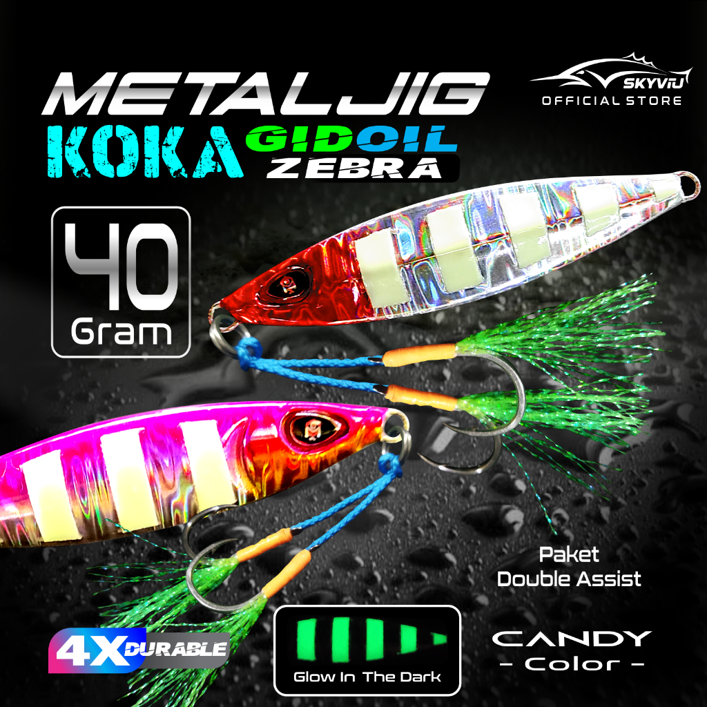 Jual Umpan Metal Jig 40 Gram SKYVIU KOKA Hologram Minyak 40gr Zebra GID Glow In The Dark ...