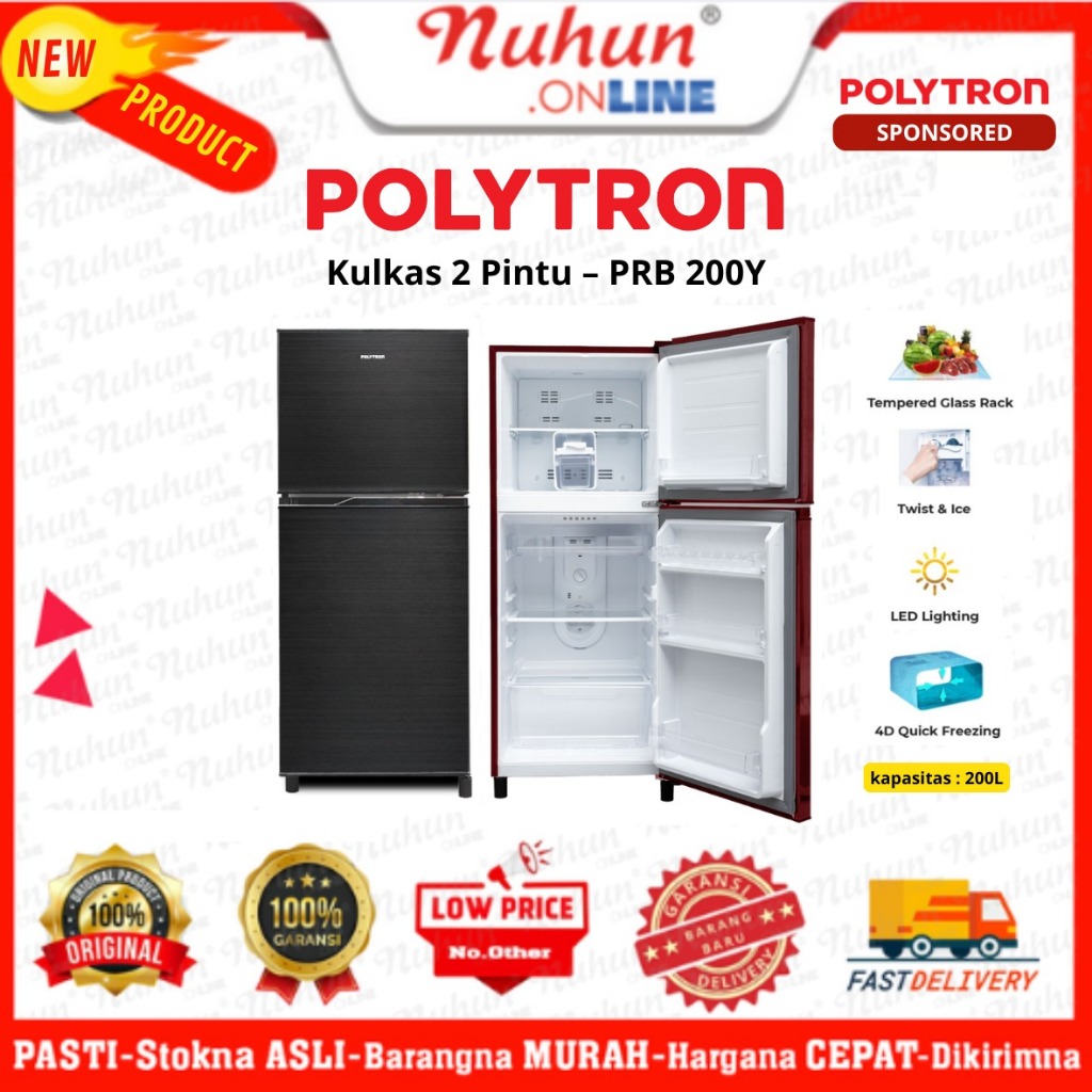 Jual Polytron Kulkas 2 Pintu PRB - 200Y 166 Liter | Shopee Indonesia