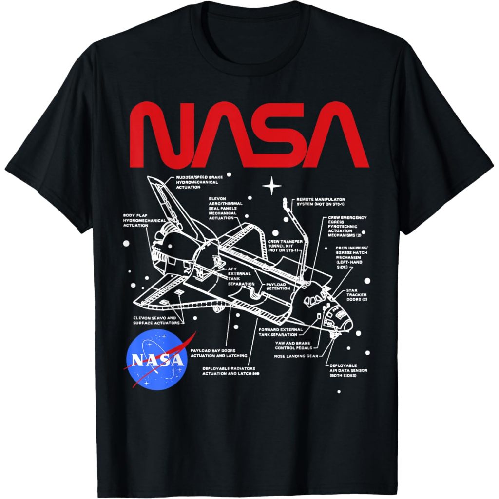 Jual Baju Kaos Band NASA Space Shuttle Schematic Layout T-Shirt Cotton ...