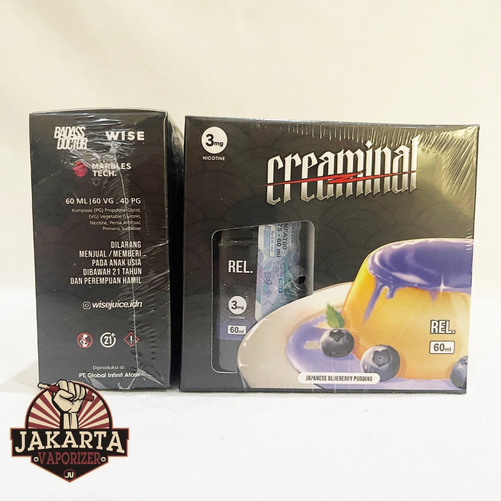 Jual CREAMINAL JAPANESE BLUEBERRY PUDDING 60ML 3MG 6MG BY BADASS X ...