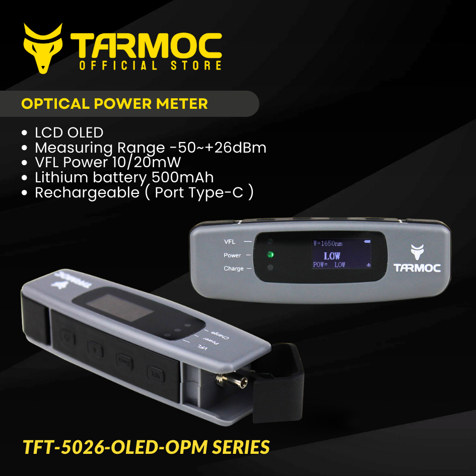 Jual Tarmoc TFT-5026-OLED-OPM | OPM -50dBm - +26dBm | VFL 10/20mW ...