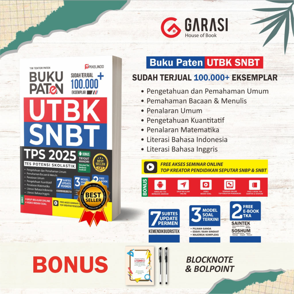 Jual BUKU PATEN UTBK SNBT TPS TES POTENSI SKOLASTIK 2025 | Shopee Indonesia