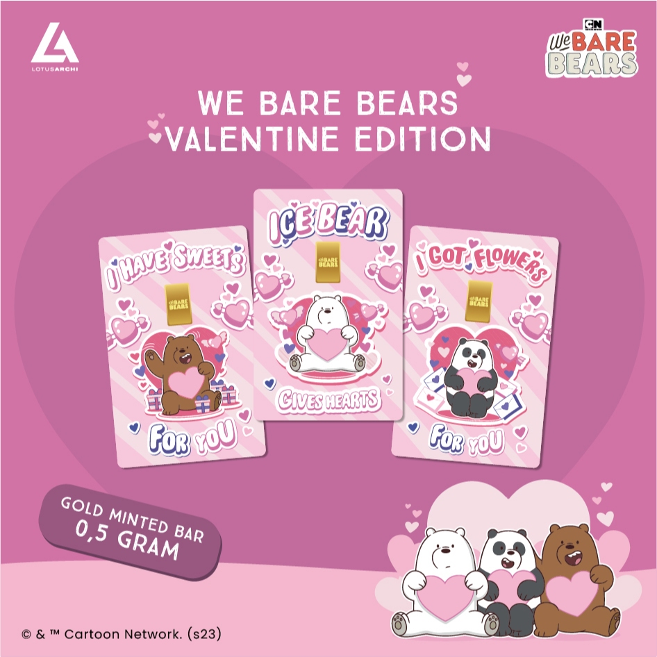 Jual Lotus Archi We Bare Bears Valentine Series | Shopee Indonesia