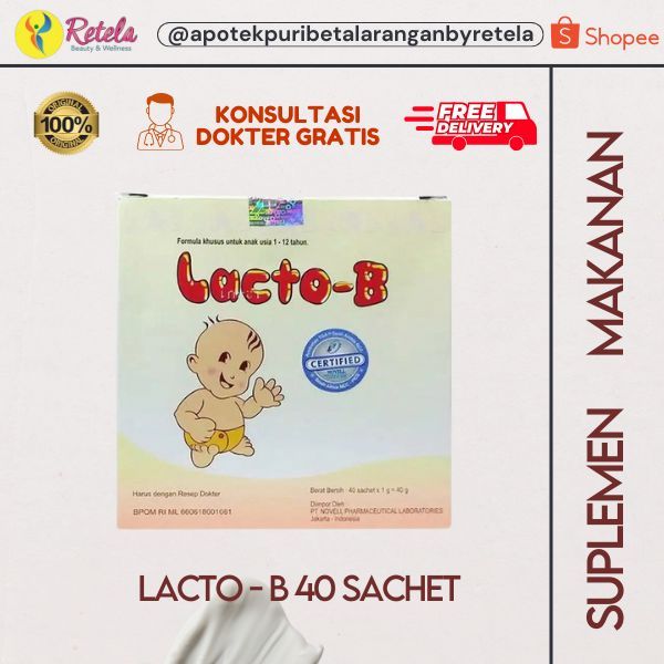 Jual LACTO-B 1 BOX 40 SACHET @1GR PROBIOTIK | Shopee Indonesia