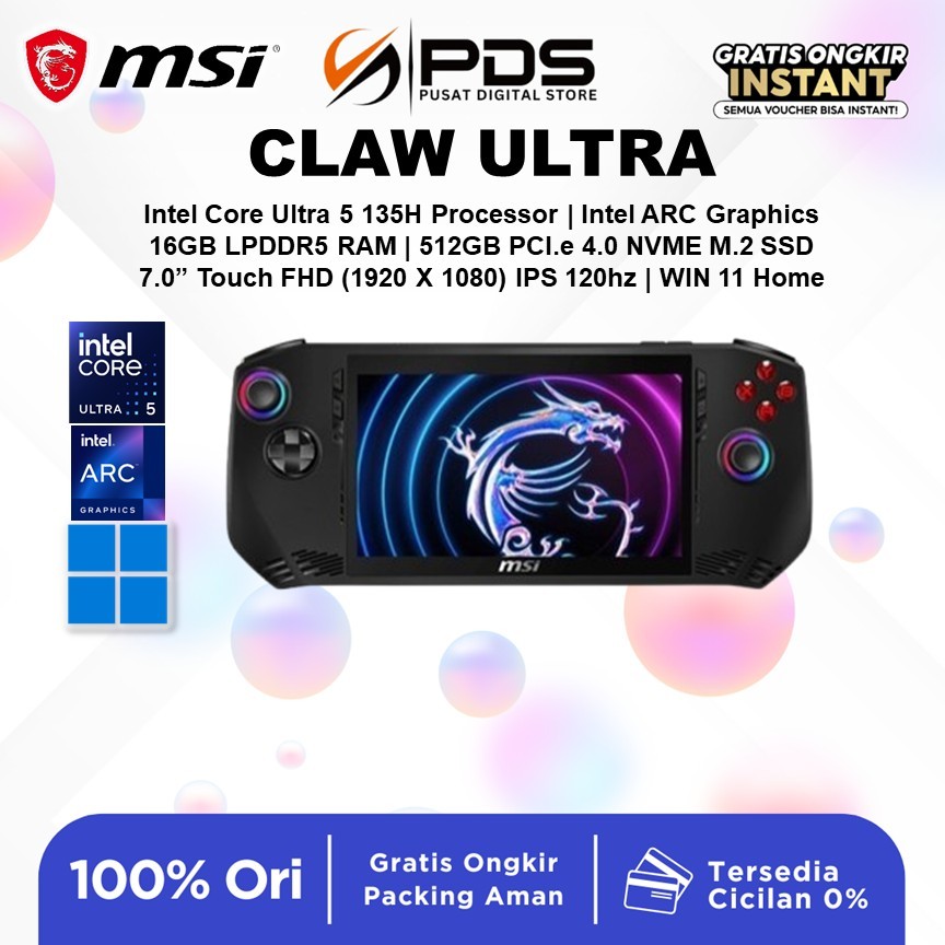 Jual MSI CLAW ULTRA 5 135H 16GB 512GB W11 7.0FHD 120HZ IPS -A1M.005 ...
