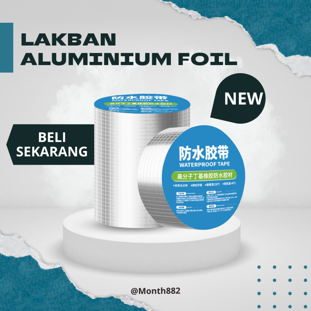 Jual Lakban Anti Bocor Aluminum Foil Waterproof Atap Dinding Penambal Seng rembes super kuat ...