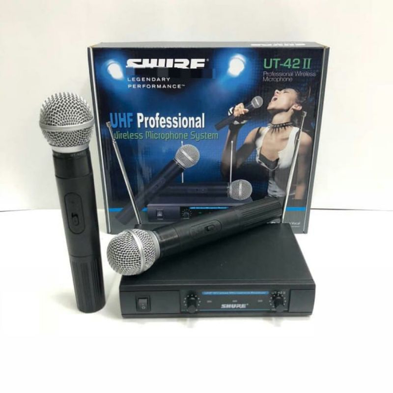 Jual MIC WIRELESS SH UT42II 2 MICROPHONE GENGGAM | Shopee Indonesia
