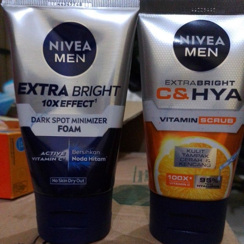 Jual Nivea men facial extra bright foam dan scrub 100 ml | Shopee Indonesia