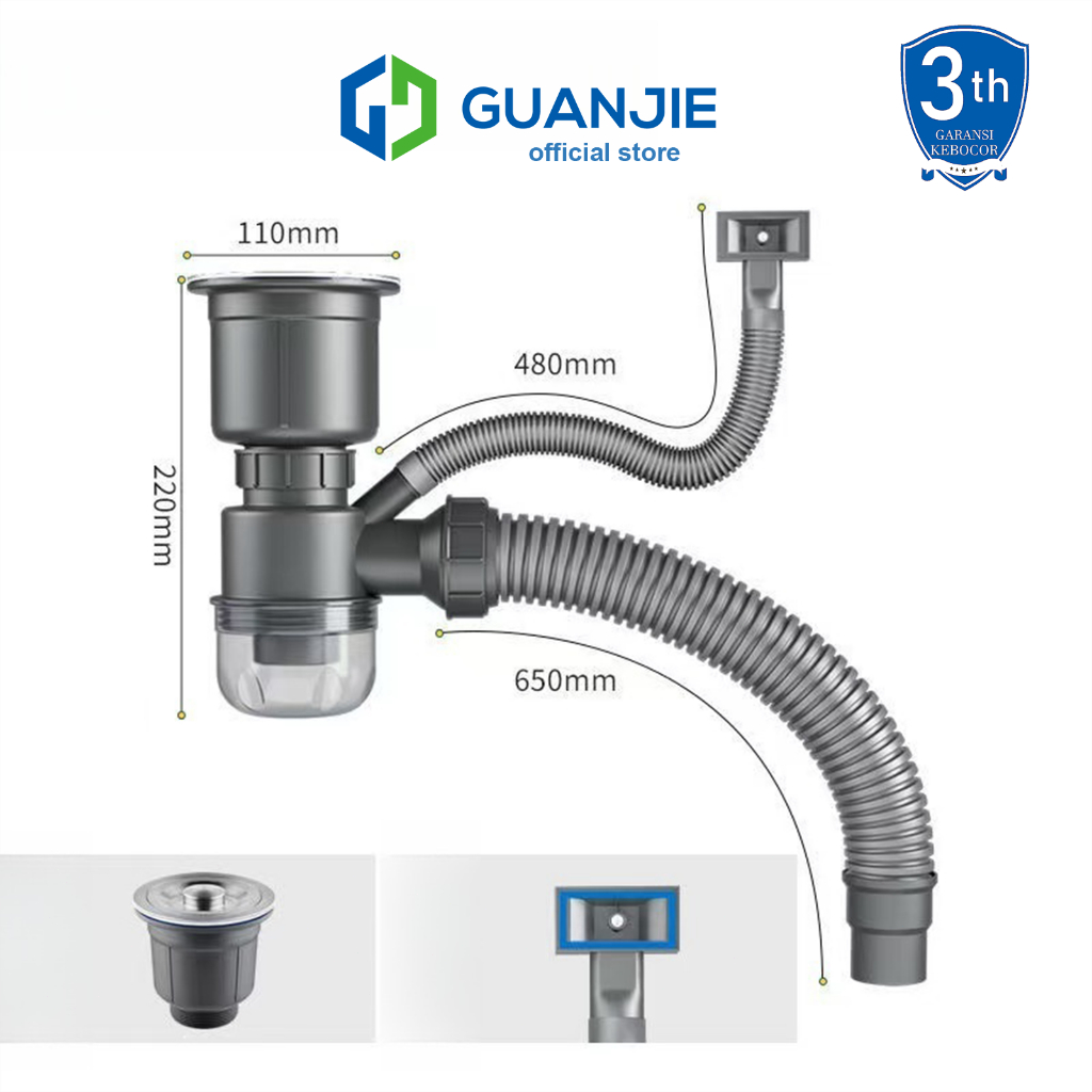 Jual GUANJIE - Sifon Botol Pvc Plus Selang Tarik Magic / Sifon Botol Wastafel | Shopee Indonesia