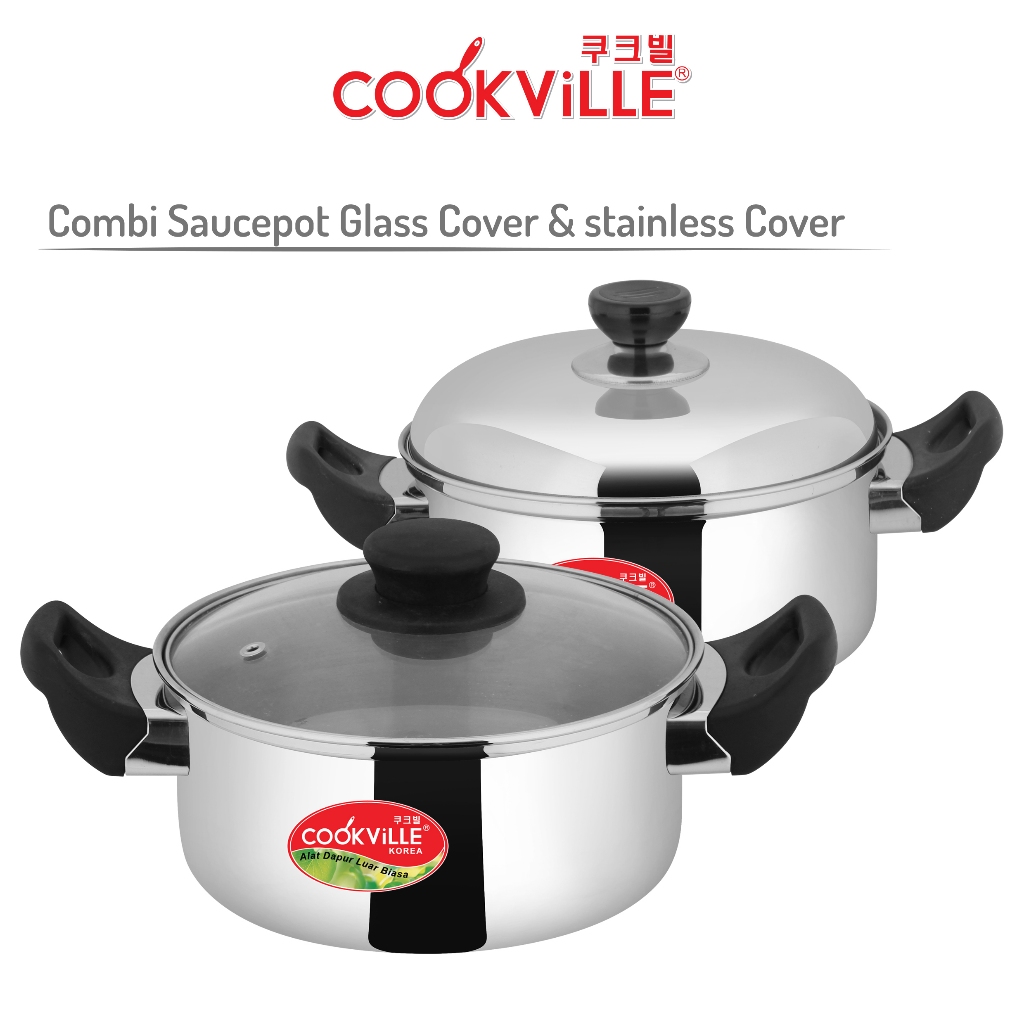 Jual [COOKVILLE] Combi Sauce Pot 18 cm - Panci Stainless Steel | Shopee ...