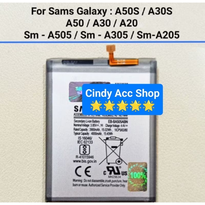 Jual Baterai For Sams A50 A50 A50S A505 A30 A30S A305 A20 A205 EB-BA505ABN Original Batre ...