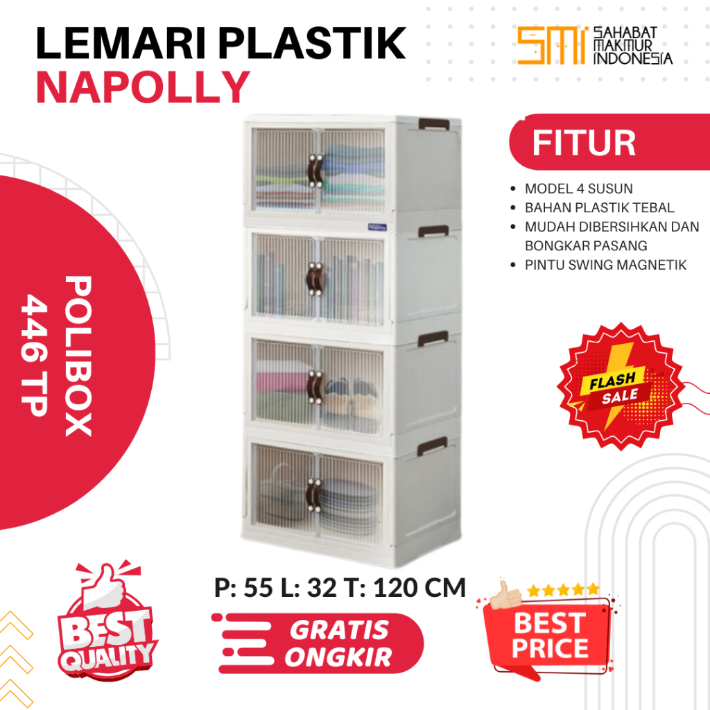 Jual Lemari Plastik Napolly Loker Box Polibox 446 / Locker Box Plastik ...