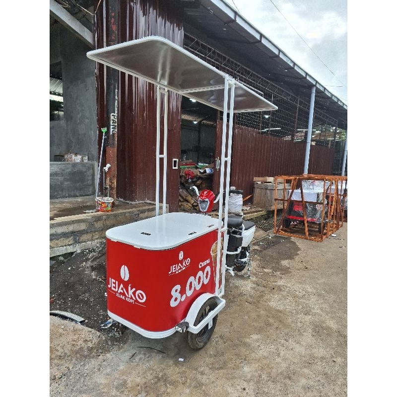 Jual gerobak listrik kanopi | gerobak sepeda listrik | gerobak keliling ...