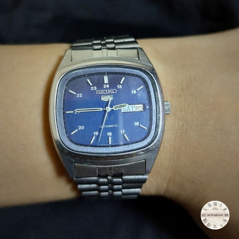 Jual Seiko 5 TV Shape Blue Dial Automatic - Full Original | Shopee ...