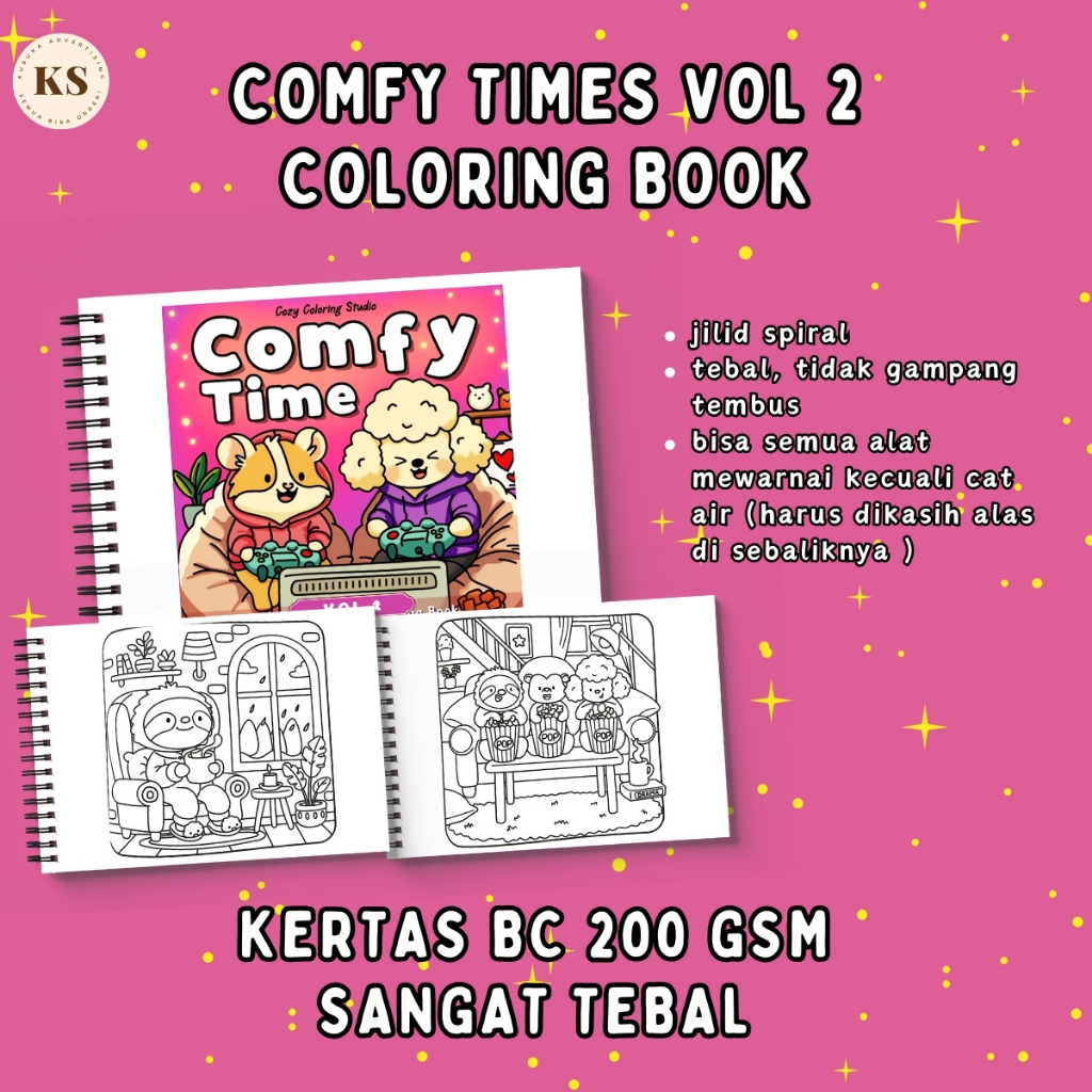 Jual Healing Coloring Book For Adults And Kids COMFY TIME VOL 2 Buku ...