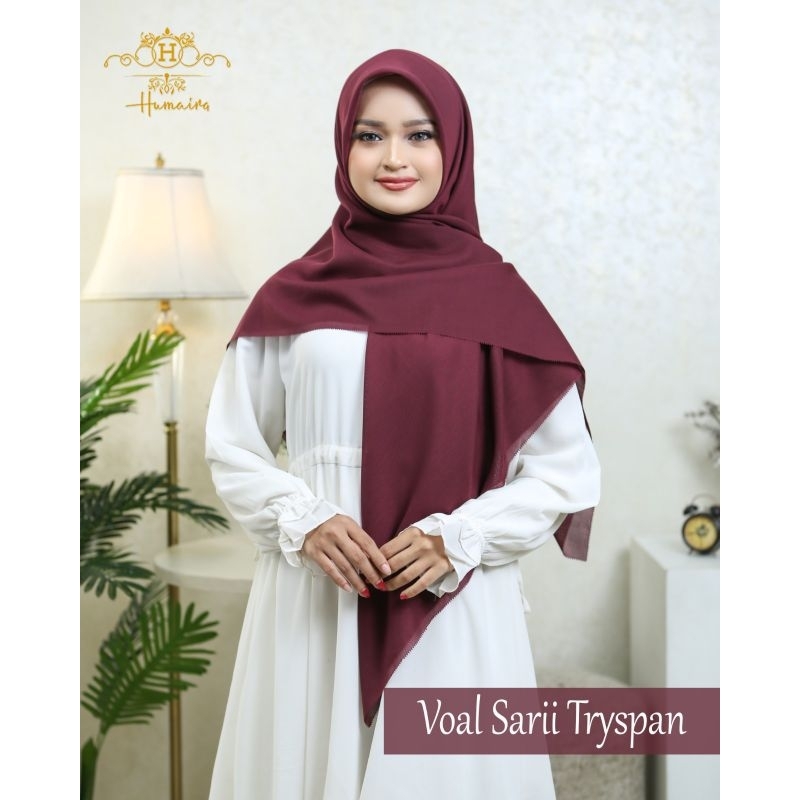 Jual HUMAIRA- Segiempat Voal Tryspan Syarii || Hijab Polos ukuran Syar ...