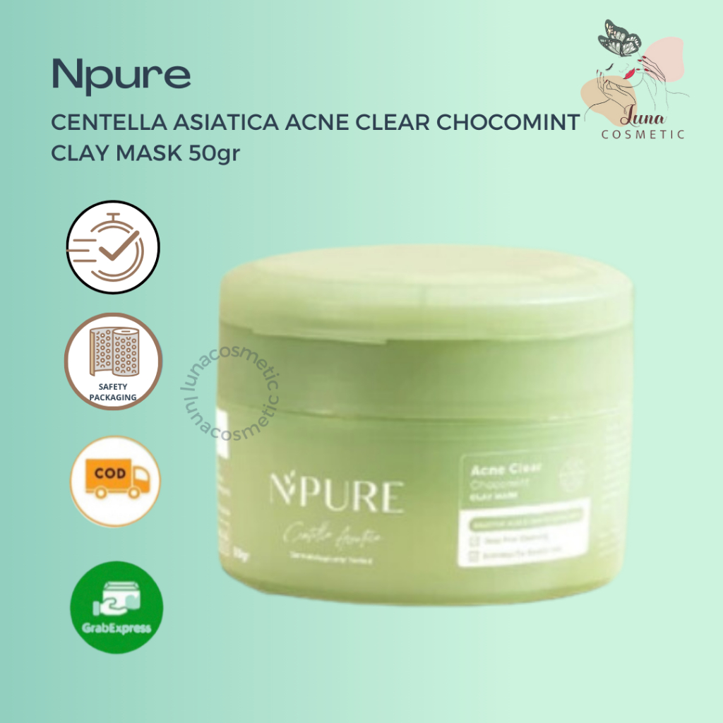 Jual NPURE CENTELLA ASIATICA ACNE CLEAR CHOCOMINT CLAY MASK 50gr ...