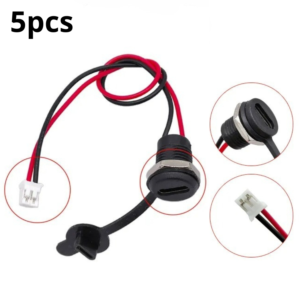 Jual Socket USB Type C Bulat 5A USB TYPE-C Female waterproof Konector ...