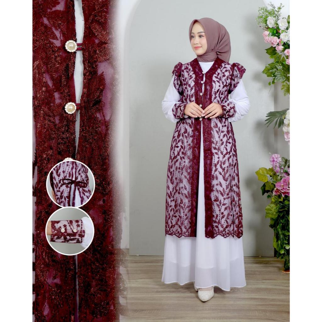 Jual Gamis Rompi Bongkar pasang Gamis outer Wanita Remaja Baju Kurung ...