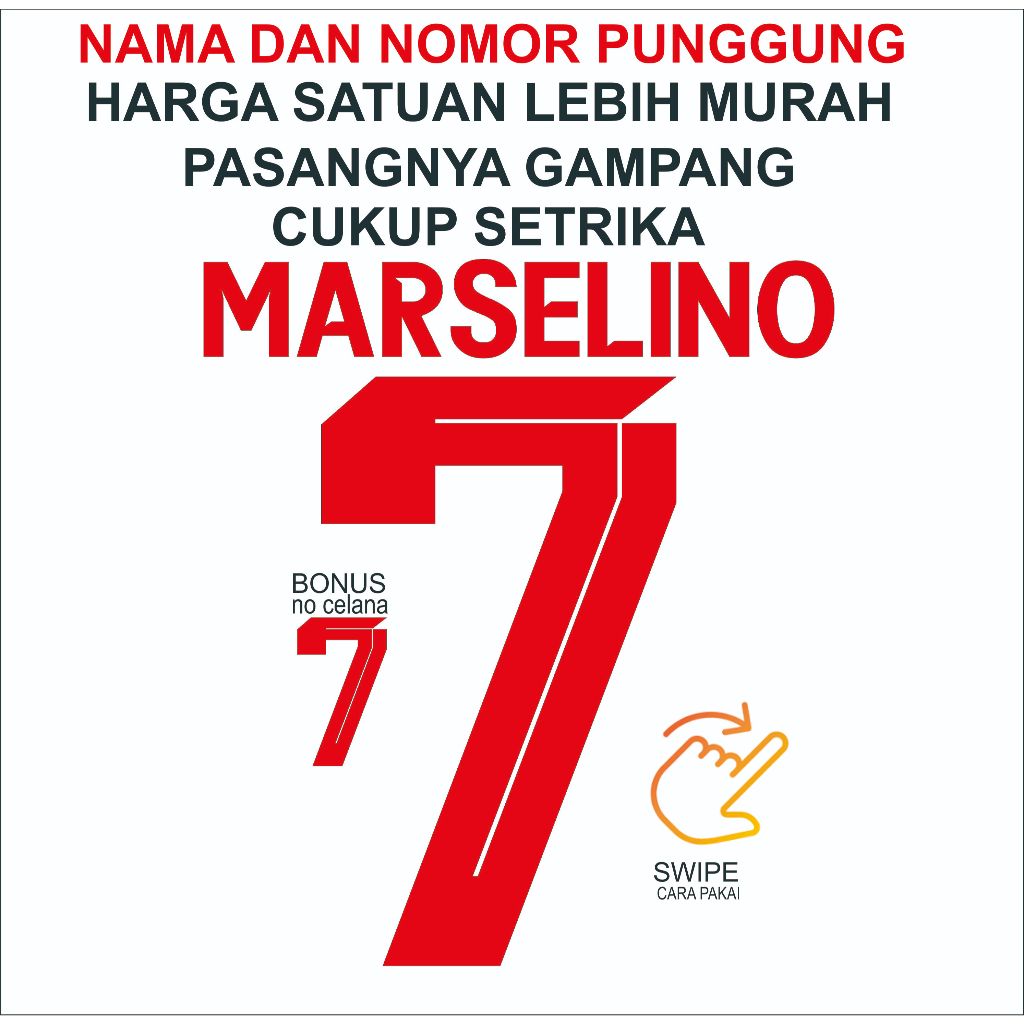Jual Nameset Timnas Indonesia 2024 Sablon Setrika Nama dan Nomor ...