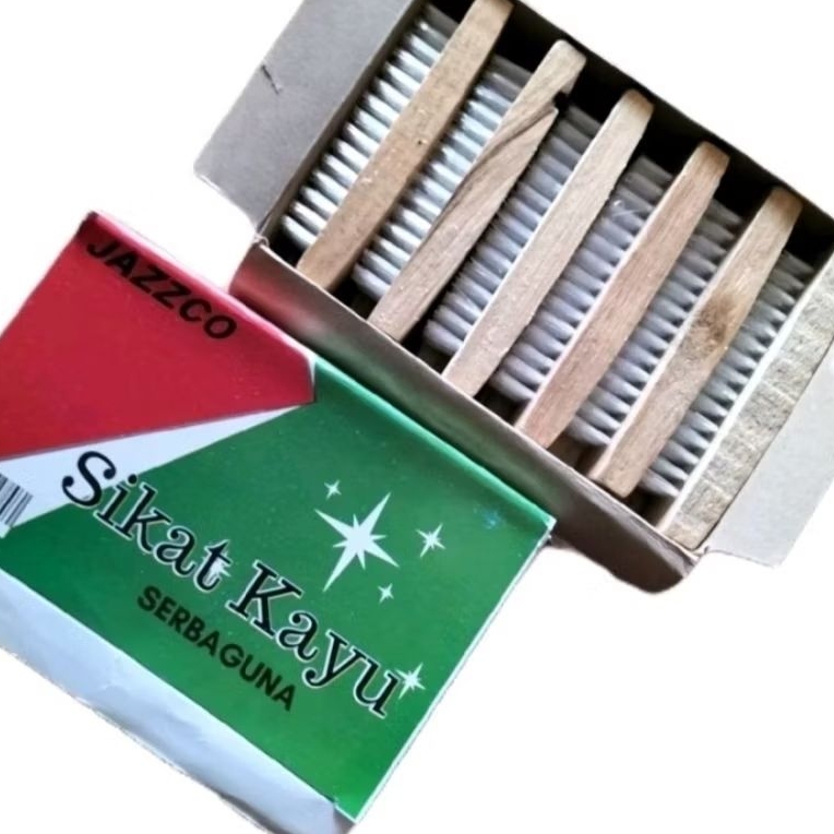 Jual (1box)Sikat Kayu Cuci Baju Pembersih Gagang Kayu Serbaguna Bulu ...