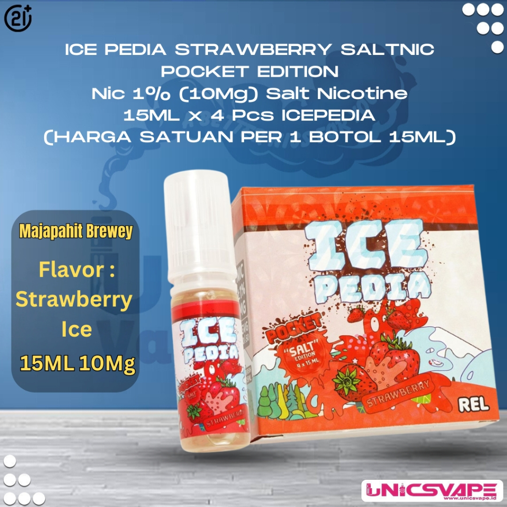 Jual ICE PEDIA STRAWBERRY SALTNIC POCKET EDITION Nic 1% (10Mg) Salt ...
