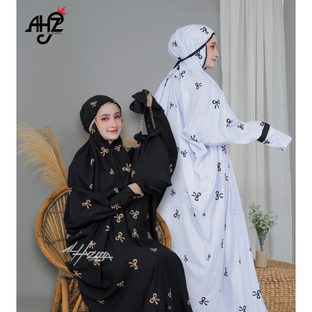 Jual Mukena Terusan Dewasa Bordir Pita Coquette By AL-hazma | Shopee ...