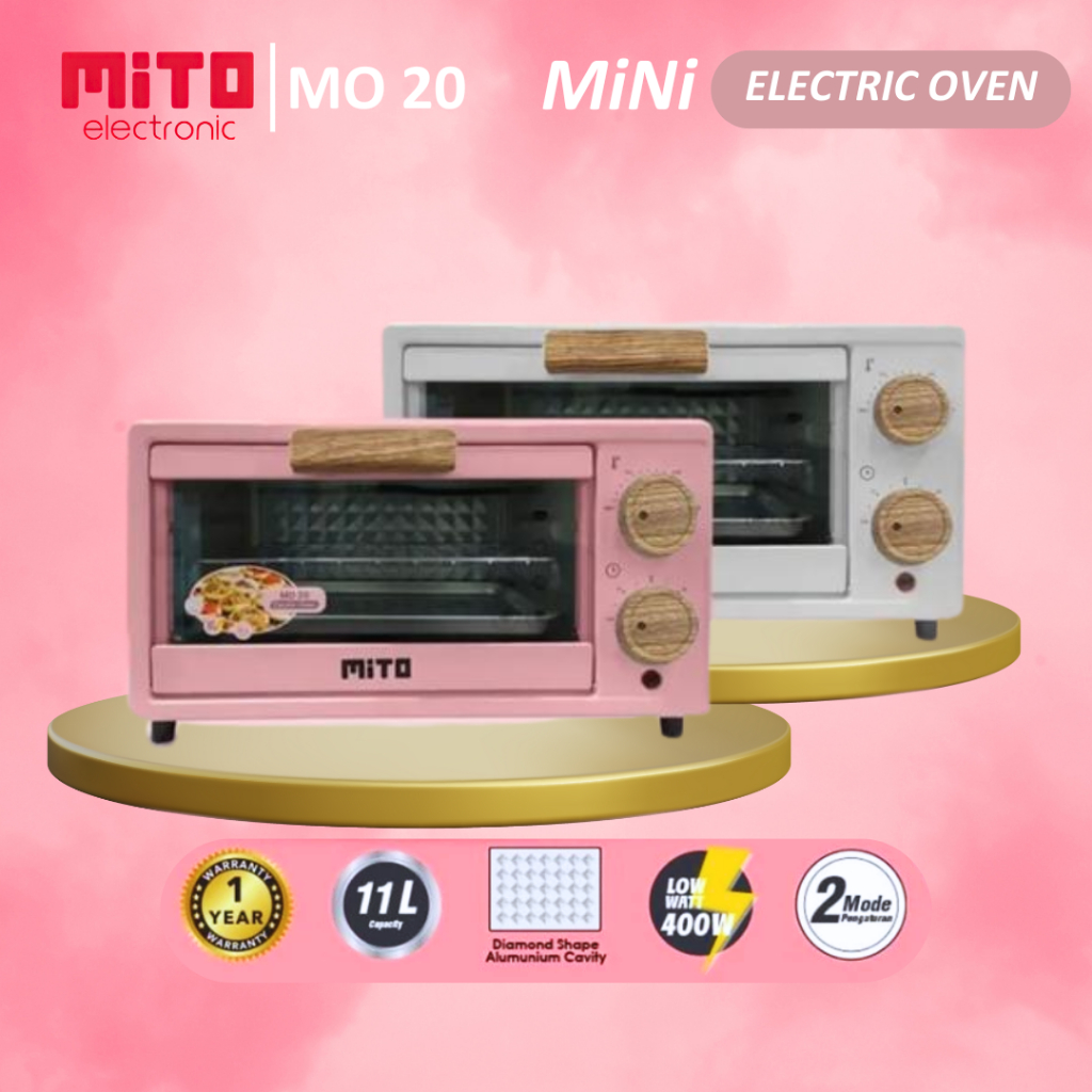 Jual Mito Oven Listrik Mini MO 20 WOOD 11Liter Low Watt Electric Oven MO20 | Shopee Indonesia