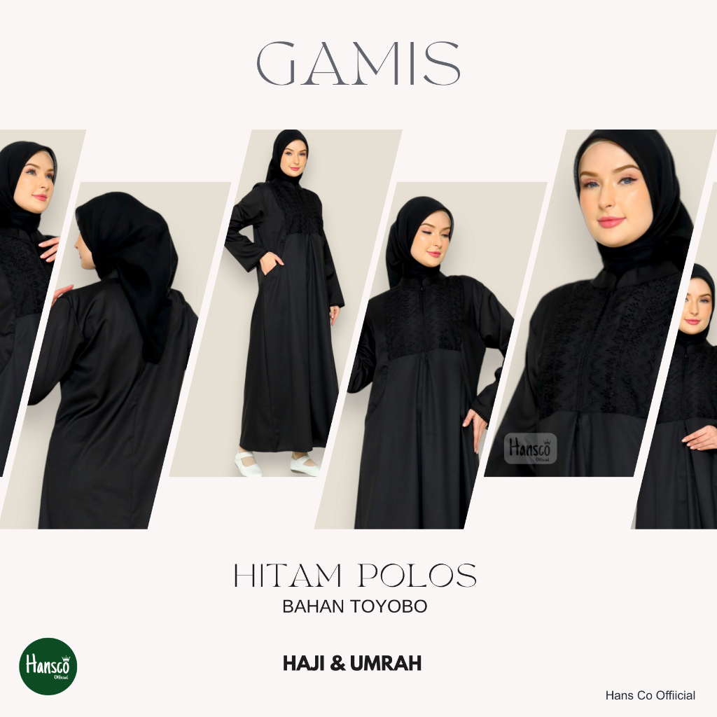 Jual Baju Gamis Umroh Hitam Polos Renda Dada Dress Umroh Haji Wanita ...