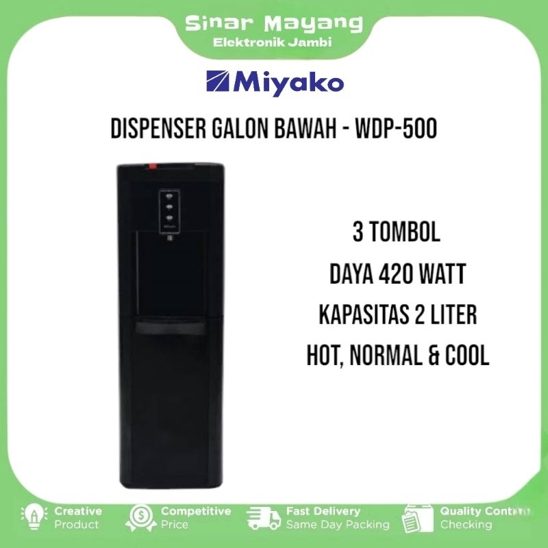 Jual Dispenser MIYAKO WDP-500/ Dispenser Galon Bawah 3 Tombol/ Garansi ...