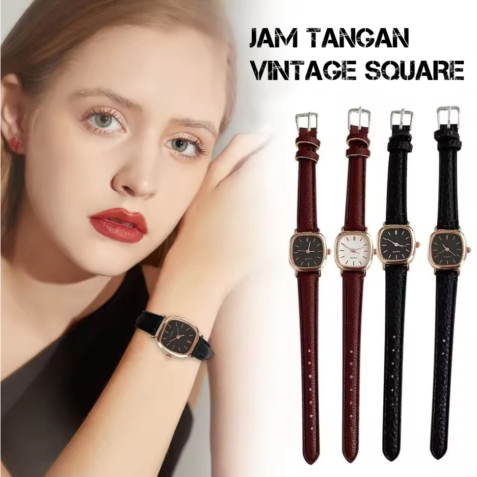 Jual Jam Tangan Kulit Wanita Vintage Jam Tangan Cewek Jam Tangan Kotak ...