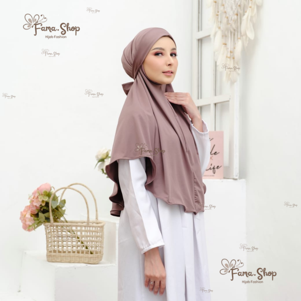 Jual Bergo Instan Arabian French Khimar Spandex Jersey Premium 2 In 1 ...