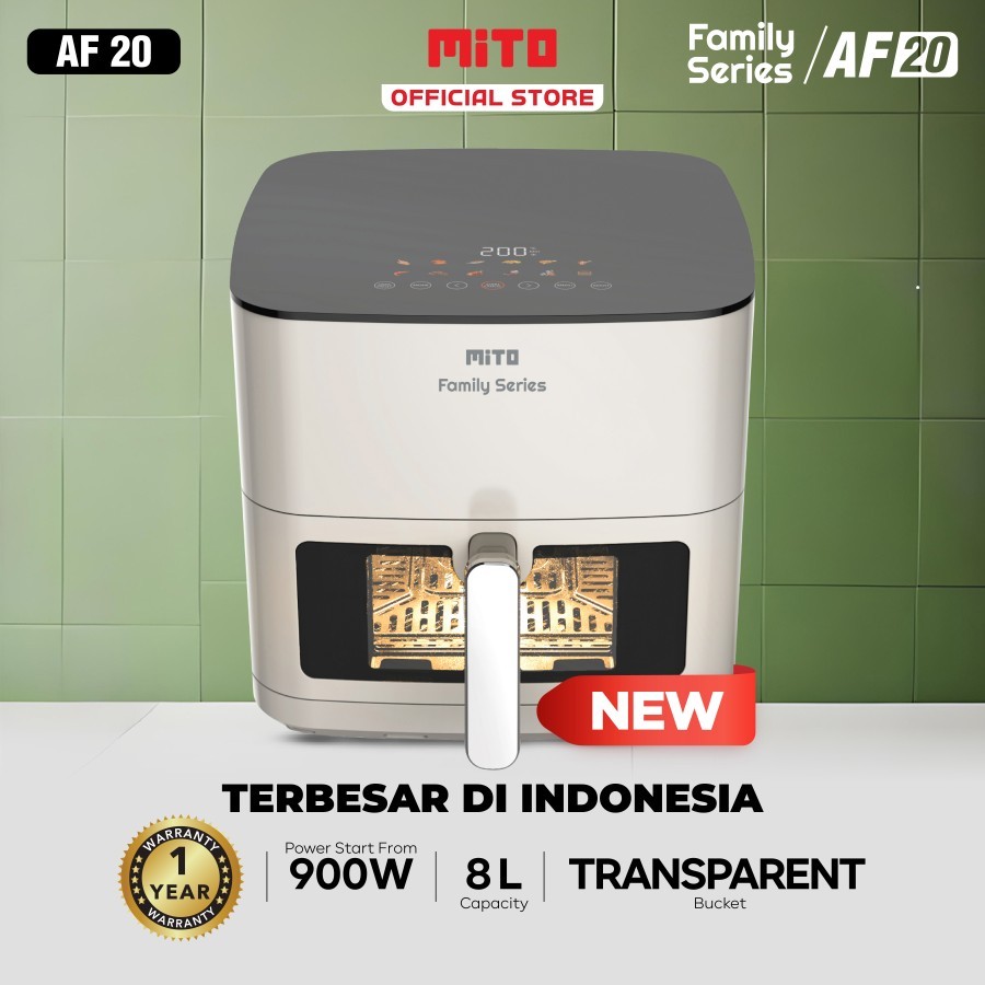 Jual MITO Air Fryer Family Series AF20 8L Digital Low Watt | Shopee Indonesia