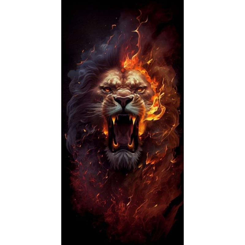 Jual POSTER CETAK, SINGA API, hiasan dingding, lukisan cetak, Tanpa ...