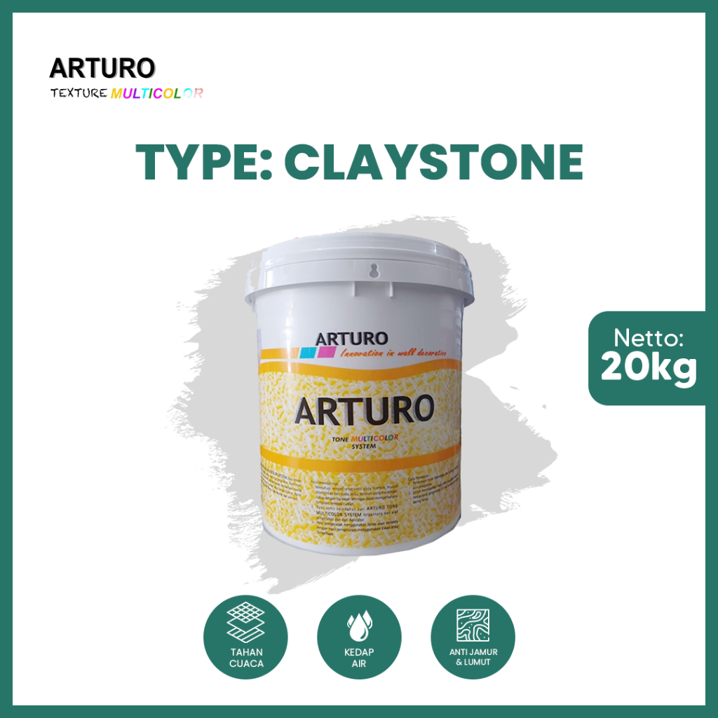 Jual ARTURO Cat Texture Type Arturo Claystone 20KG (PAIL) – Cat Dinding ...