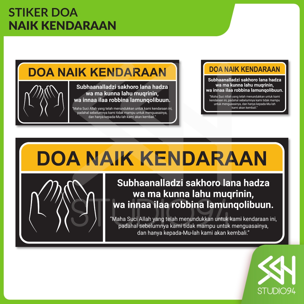 Jual Stiker Doa Naik Kendaraan | Sticker Doa Berkendaraan | Vinyl Anti ...